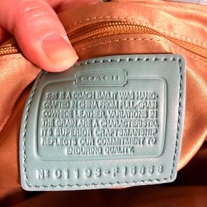 Coach | Bags | Coach Robins Egg Blue Large Leather Handbageuc | Poshmark